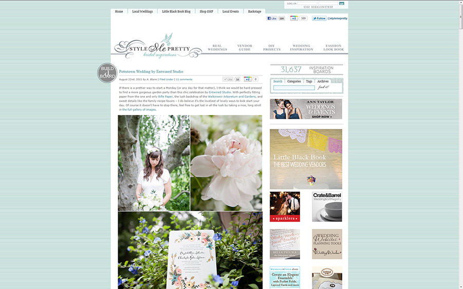 Featured on Style Me Pretty... - Entwined Studio